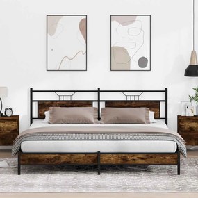 Kovový rám postele bez matrace kouřový dub 193 x 203 cm 3325107