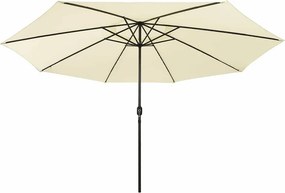Zahradní slunečník s LED osvětlením 400 cm pískový 312530