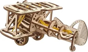 UGEARS 3D dřevěná mechanická skládačka Mini dvojplošník / od 8 let / O