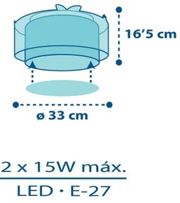 Dalber 76116 - Dětské stropní svítidlo JUNGLE 2xE27/15W/230V