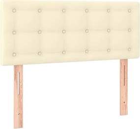 Čelo postele s LED krémové 90x5x78/88 cm umělá kůže 3121692