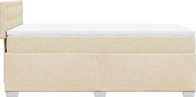 Box spring postel s matrací krémová 90x190 cm textil 3285762