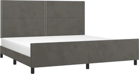 Rám postele bez matrace tmavě šedý 200 x 200 cm samet 3125715