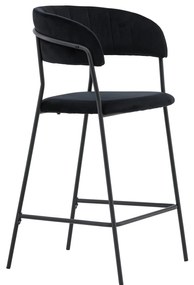 Barová židle Lui, 2ks, černá, 49x53x97