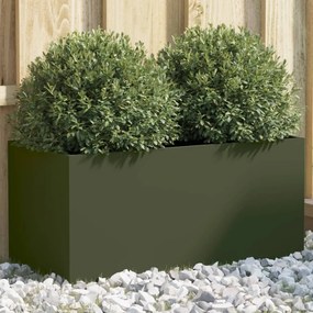 Truhlík olivově zelený 62x30x29 cm ocel válcovaná za studena - Default Title