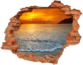 Wallmuralia Díra 3D fototapeta nálepka Západ slunce moře 90x70 cm