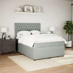 Box spring postel s matrací světle šedá 140x190 cm samet 3292340