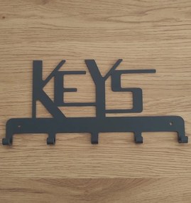 Černý kovový věšák na klíče Keys