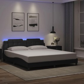 Rám postele s LED bez matrace Zadar černý 180 x 200 cm 3214124