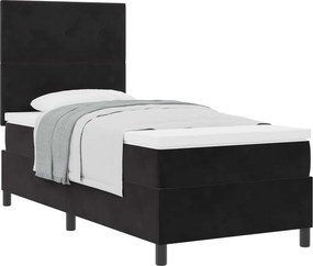 Postel s boxspringem s čelo Černý 100 x 200 cm samet 3339814
