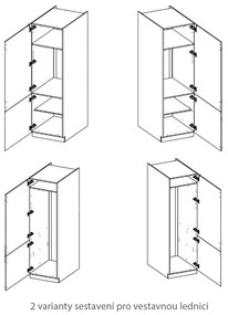 Kuchyňská linka LUNA bb | 120 + 230 cm | PREMIUM BOX zásuvky | UNI dvířka | bílá mat