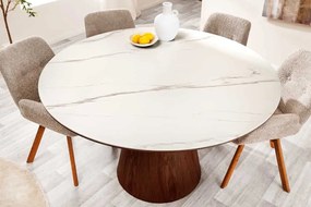 Kulatý jídelní stůl Parthenia 120 cm vzor ořech