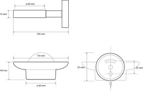 Sapho, X-ROUND WHITE mýdlenka skleněná, bílá, XR803W