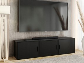 TV skříňka ROJO 3 černý uzavřená TV skříňka s policí