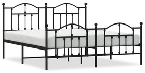 vidaXL Kovový rám postele s hlavovým a nožním čelem černý 160 x 200 cm