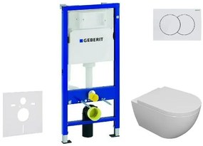 Geberit Duofix - Set předstěnové instalace, klozetu Oudee a sedátka softclose, tlačítko Delta01, alpská bílá SANI11CA3102