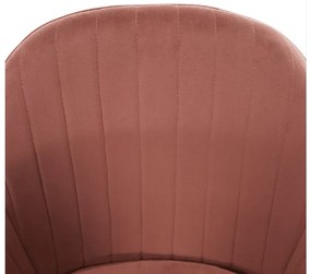 Designové křeslo VELTRA - látka Velvet, růžovohnědá / černá
