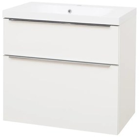 Mereo Mereo, Mailo, koupelnová skříňka s umyvadlem z litého mramoru 81 cm, bílá, dub, antracit, CN511M