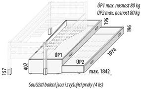 Výsuvná přistýlka s úložným prostorem Domestav D103 Materiál: Buk cink, Povrchová úprava: Moření