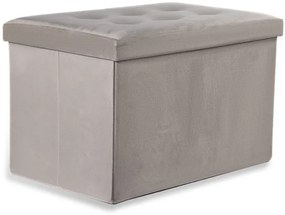 Skládací lavička s víkem XL sametová, béžová