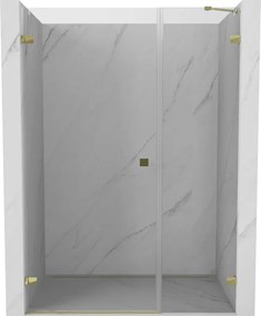 Mexen Lunar-B, Otočné levé sprchové dveře 120 cm, čiré sklo, zlatý profil, 832S-120-050-50-00-L