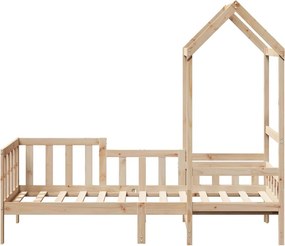 Válenda se střechou 80 x 200 cm masivní borové dřevo 3282264