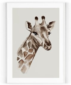 Plakát / Obraz Giraffe S okrajem Pololesklý saténový papír 210 g/m² A4 - 21 x 29,7 cm