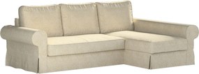 Potah na pohovku IKEA Backabro rozkládací se šezlongem barva béžová látka lesklé, pletený vzor, vzorované