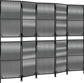 vidaXL Dělicí stěna 5 panelů polyratan [365380] Barva: Šedá