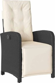 3dílný bistro set s poduškami černý polyratan 3212450