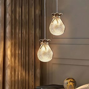 Toolight Závěsné skleněné LED osvětlení D19 LHJ107-1CP růžová zlatá