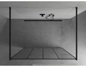 Mexen Kioto volně stojící sprchová zástěna 130 x 200 cm, Průhledné/Černý vzor 8 mm, Černá - 800-130-002-70-77