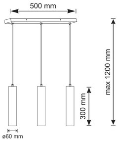 Lustr na lanku NAPOLI 3xGU10/8W/230V