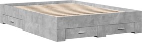 Rám postele se zásuvkami betonově šedý 140 x 190 cm kompozit 3280401