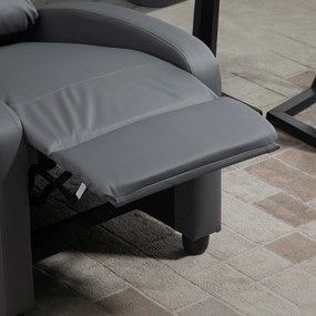 HOMCOM Relaxační křeslo, televizní křeslo s vibrační masáží, polohovací funkcí, 2 masážní body, dálkové ovládání, 68 x 88 x 98 cm Šedá