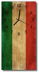 Skleněné hodiny vertikální Italská vlajka barevná
