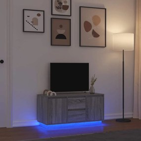 TV skříňka s LED světly šedý sonoma 100x41x50 cm