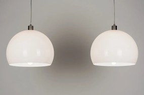 Závěsné designové bílé svítidlo nad stůl Duo Luminale Unima