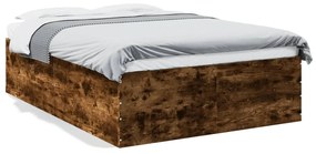 Rám postele kouřový dub 140 x 190 cm kompozitní dřevo