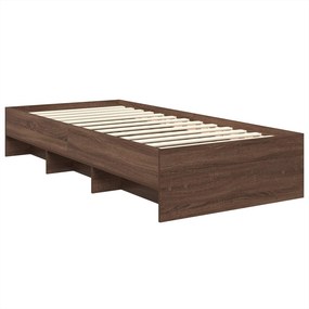 Rám postele s čelo Hnědý dub 80 x 200 cm Kompozitní dřevo 3408906