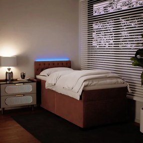 Box spring postel s matrací růžová 100x200 cm samet 3288545
