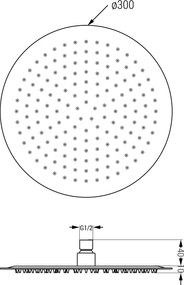 Mexen Kai DR70 podomítková vanová a sprchová souprava s dešťovou sprchou 30 cm, černá, 77602DR7030-70