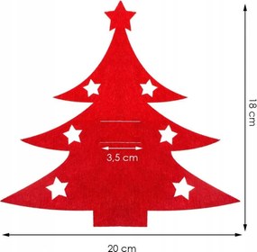 Vánoční prostírání na příbory Stromek, červené, sada 2ks