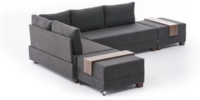Designová rohová sedačka Ramesha 280 cm antracitová - levá
