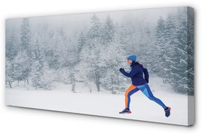Obrazy na plátně Les v zimě sníh muž 125x50 cm