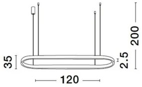 Závěsné LED svítidlo NOVA LUCE CUPPE 58W 3000K černé 9345624