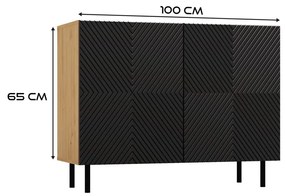 Komoda KAMA 100 cm dub artisan/černá