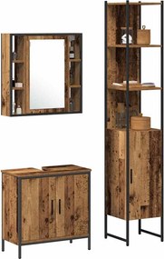 Koupelnové umyvadlové jednotky 3 ks Hnědá 33 x 33 x 185,5 cm 3332554