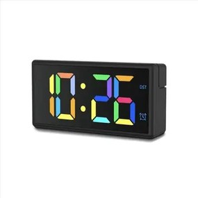 Hama Ibiza černá / digitální budík / vícebarevný displej / USB napájen