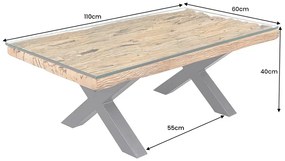 Designový konferenční stolek Shark 110 cm recyklované dřevo